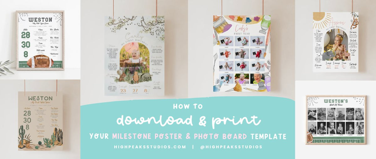 How to Print Your Milestone Poster & Photo Board Template from Canva ...
