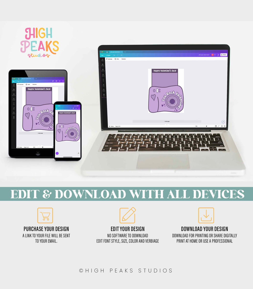 Polaroid Camera Valentine Printable – High Peaks Studios LLC