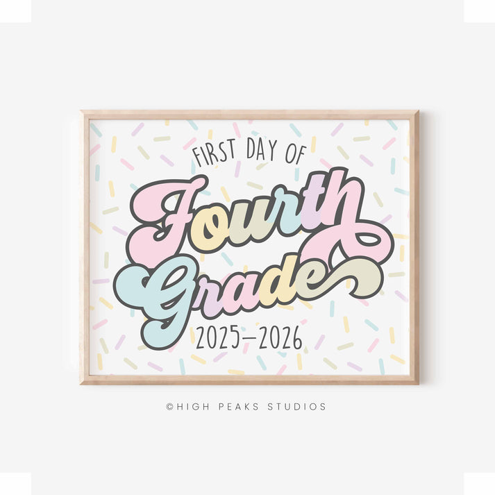 First Day of Fourth Grade Sign Printable – High Peaks Studios LLC