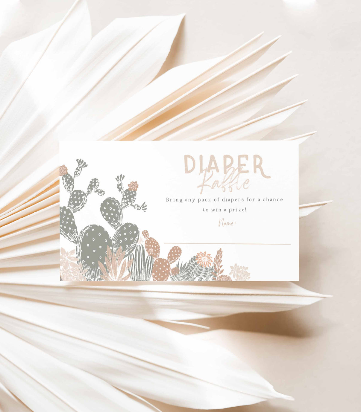 Boho Cactus Baby Shower Invitation Set – High Peaks Studios LLC