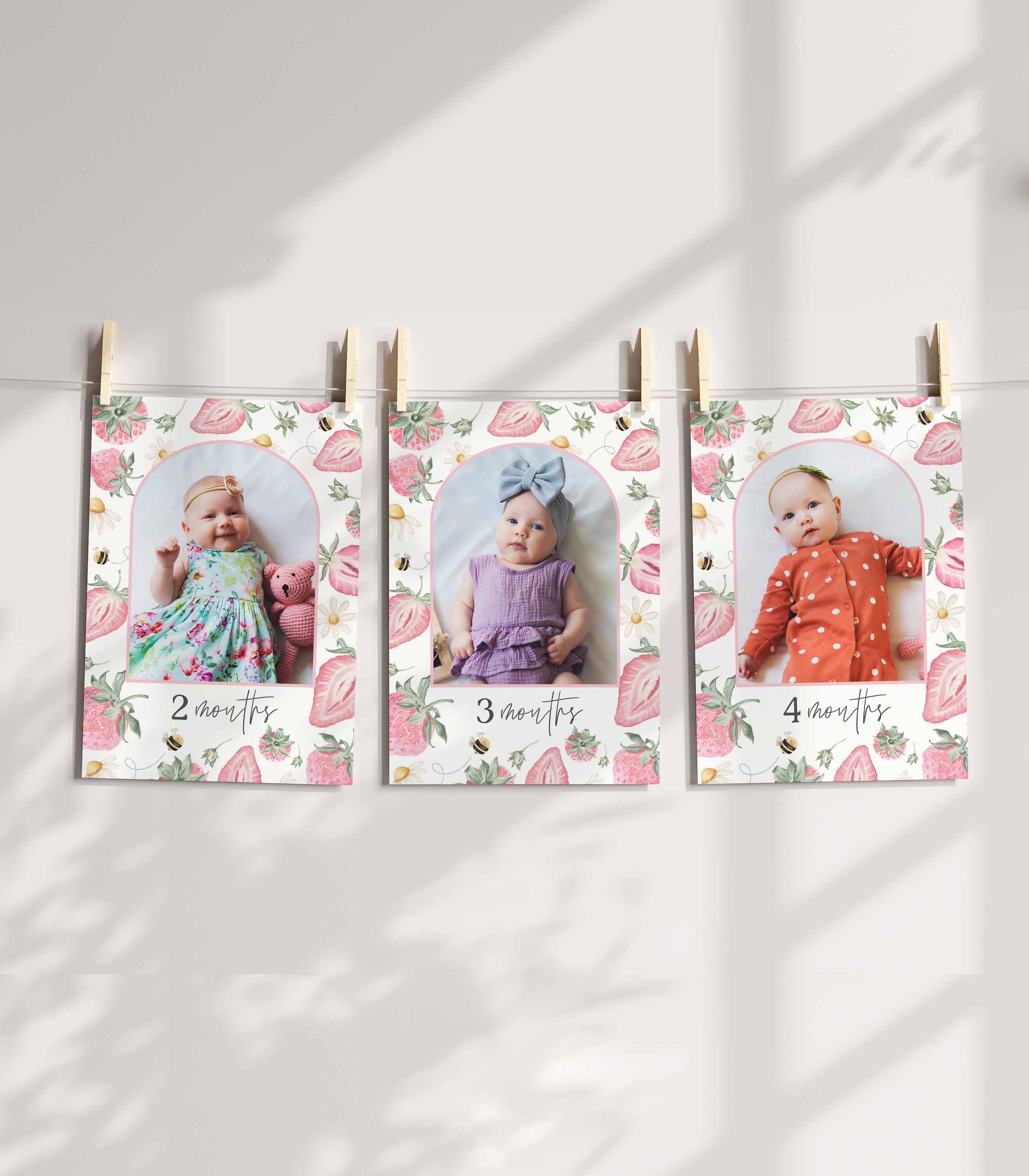 Strawberry 12 Month Photo Board Template – High Peaks Studios LLC