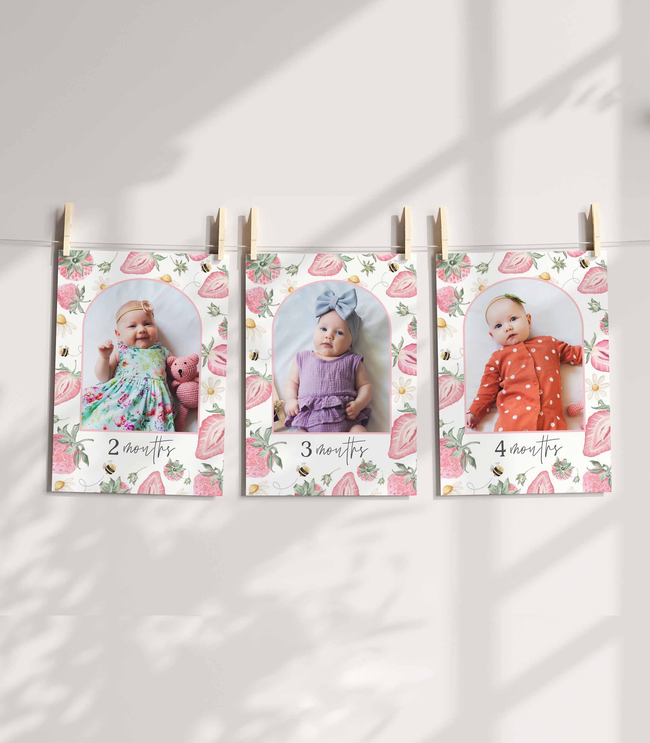 Strawberry 12 Month Photo Board Template – High Peaks Studios LLC