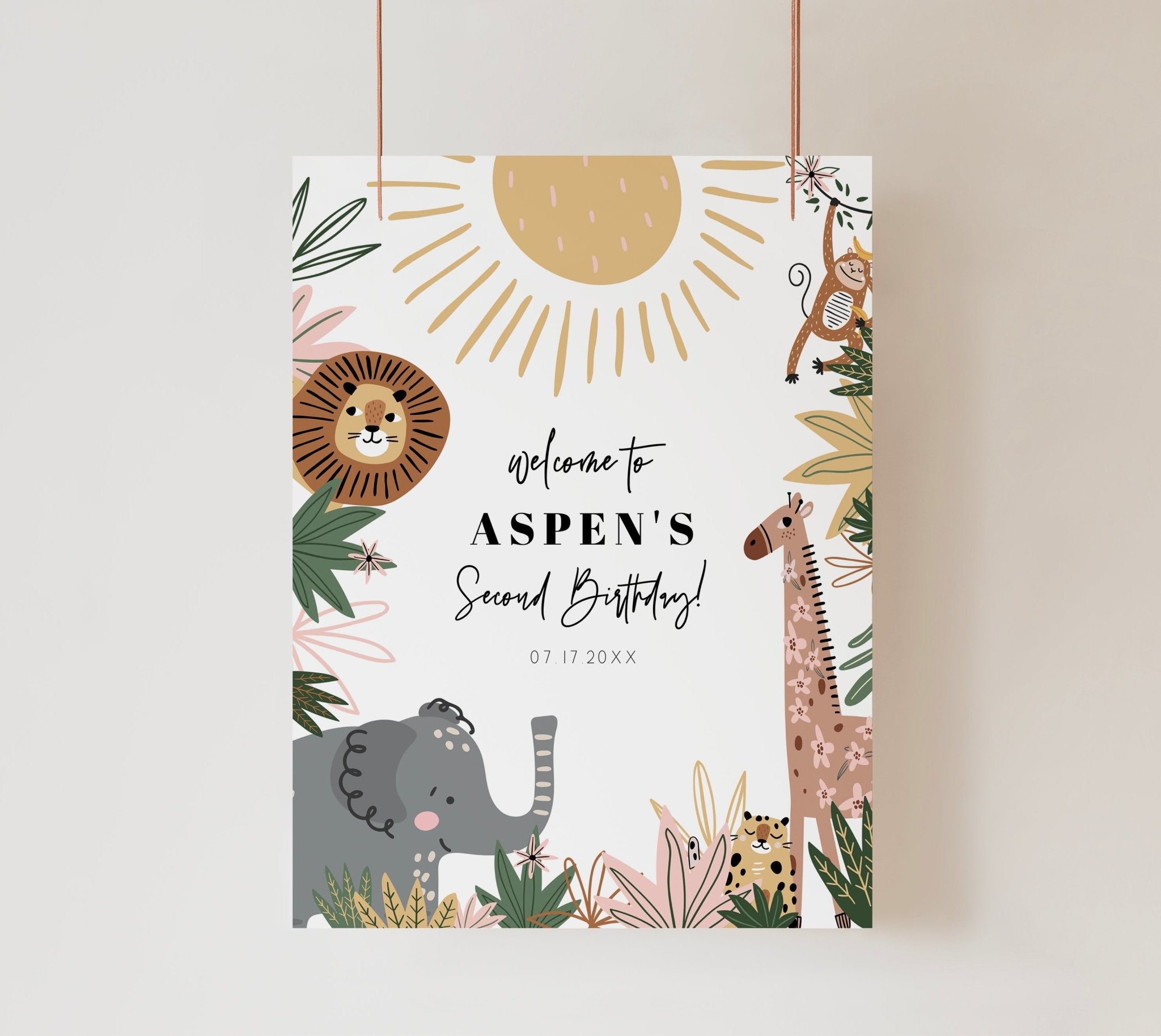 Boho Safari Birthday Welcome Sign - Great for Any Age! – High Peaks ...