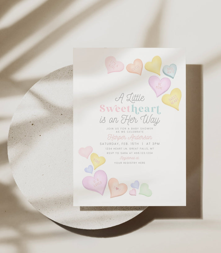 Candy Heart Birthday Invitation Printable – High Peaks Studios LLC