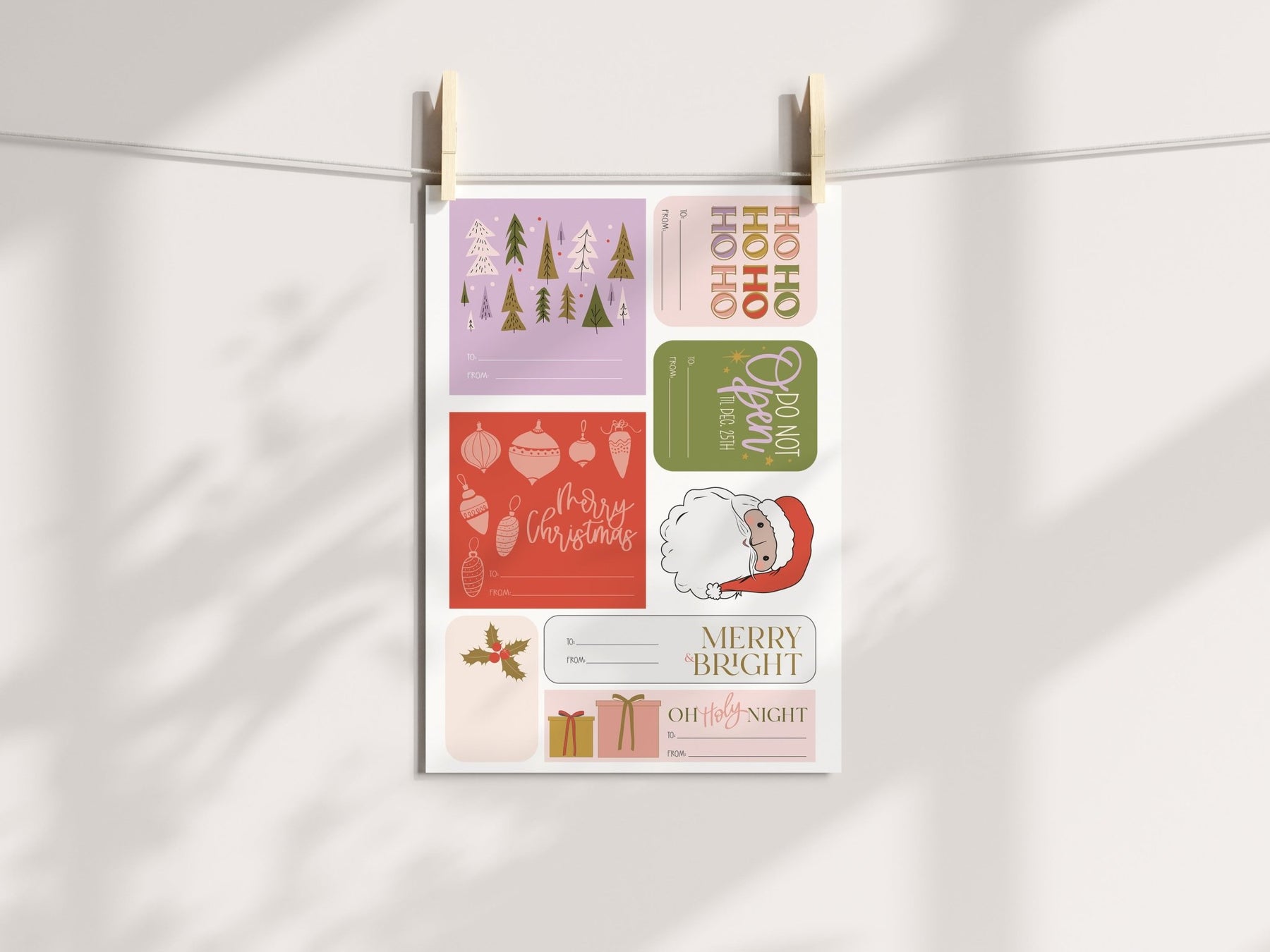 Christmas Gift Sticker Page Printable – High Peaks Studios