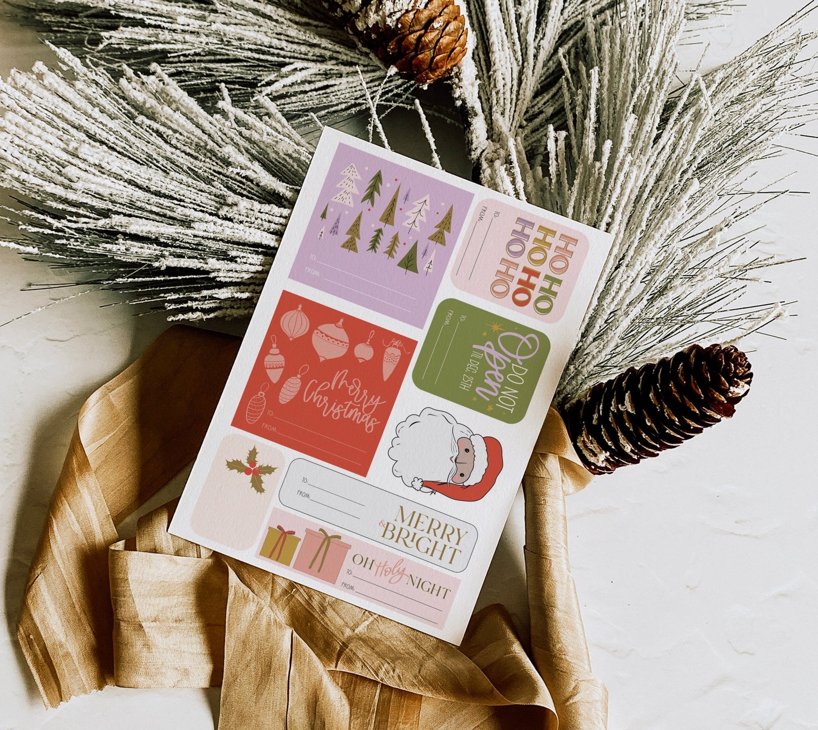 Christmas Gift Sticker Page Printable – High Peaks Studios LLC