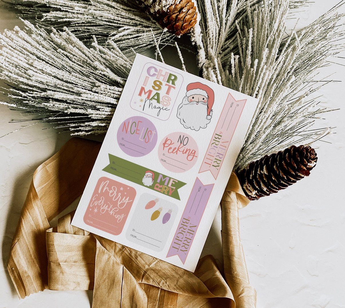 Christmas Gift Sticker Page Printable – High Peaks Studios LLC
