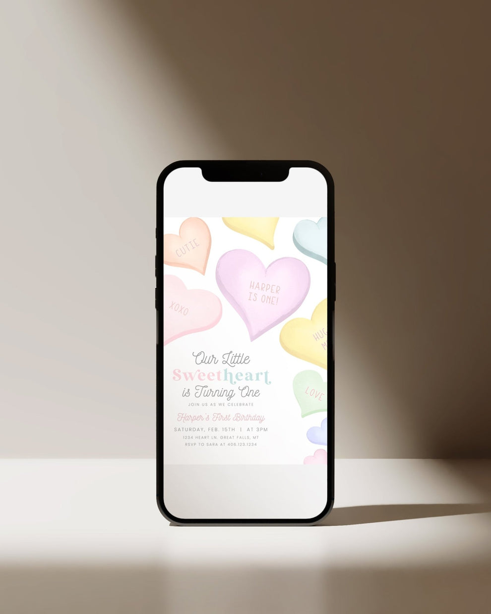 Conversation Heart Birthday Invitation Printable – High Peaks Studios LLC