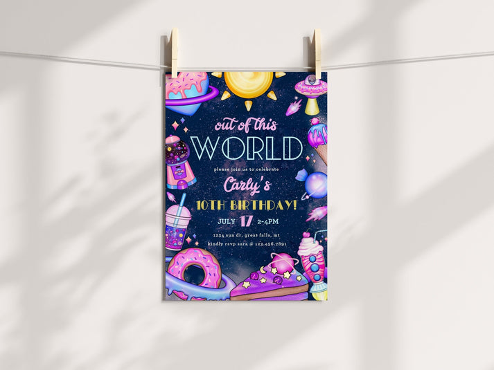 Cosmic Candy Birthday Invitation Printable – High Peaks Studios LLC