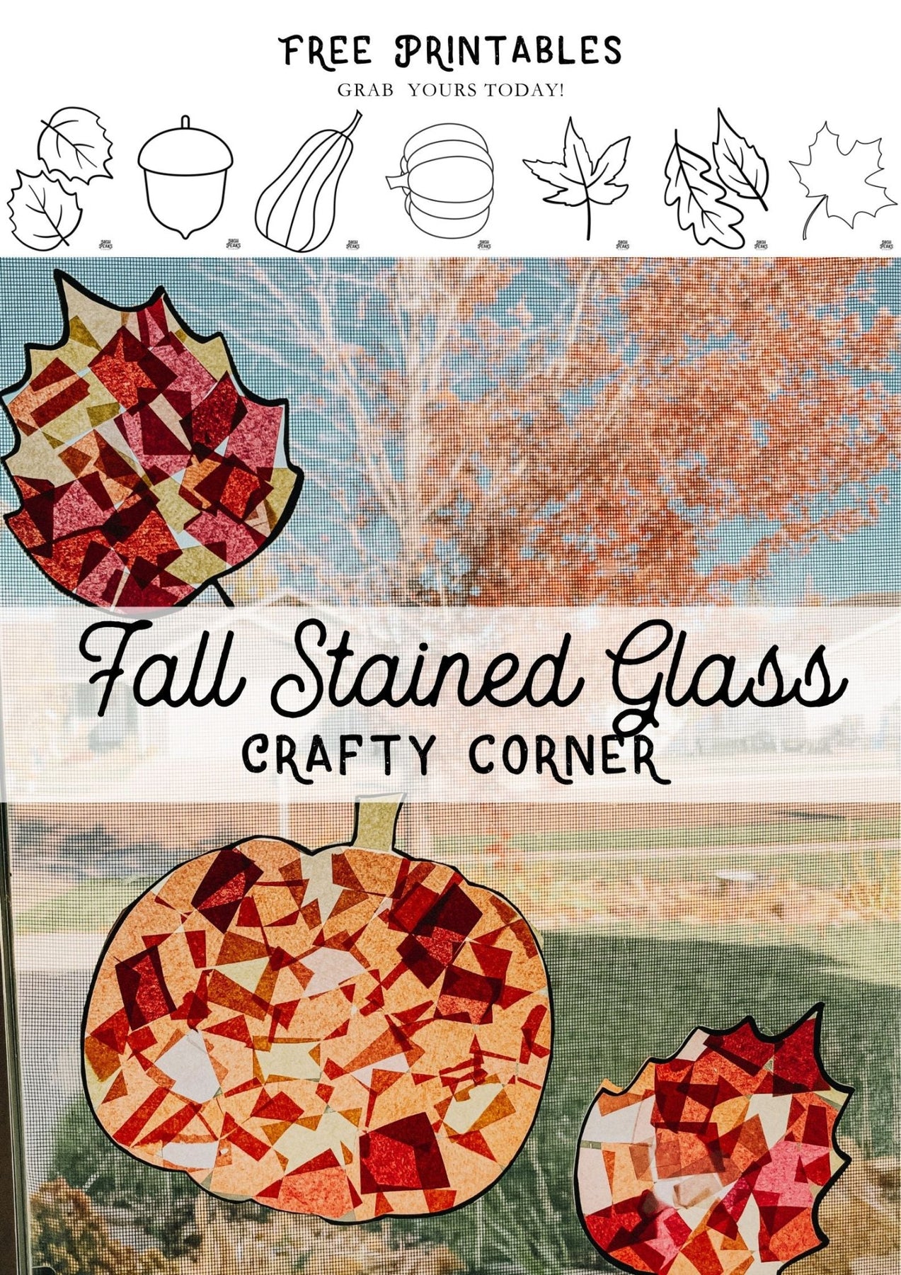 Fall Stained Glass & Coloring Pages Printable – High Peaks Studios