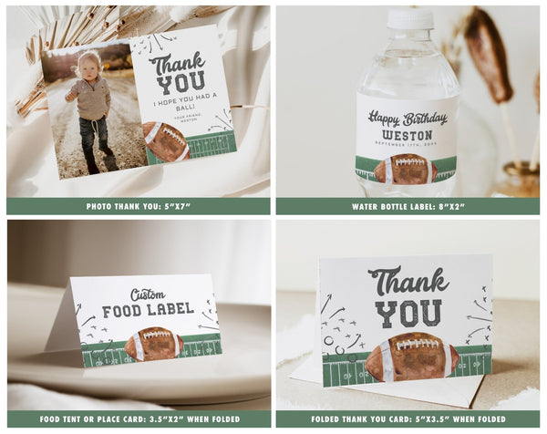 Football First Year Down Birthday Invitation Bundle – High Peaks ...