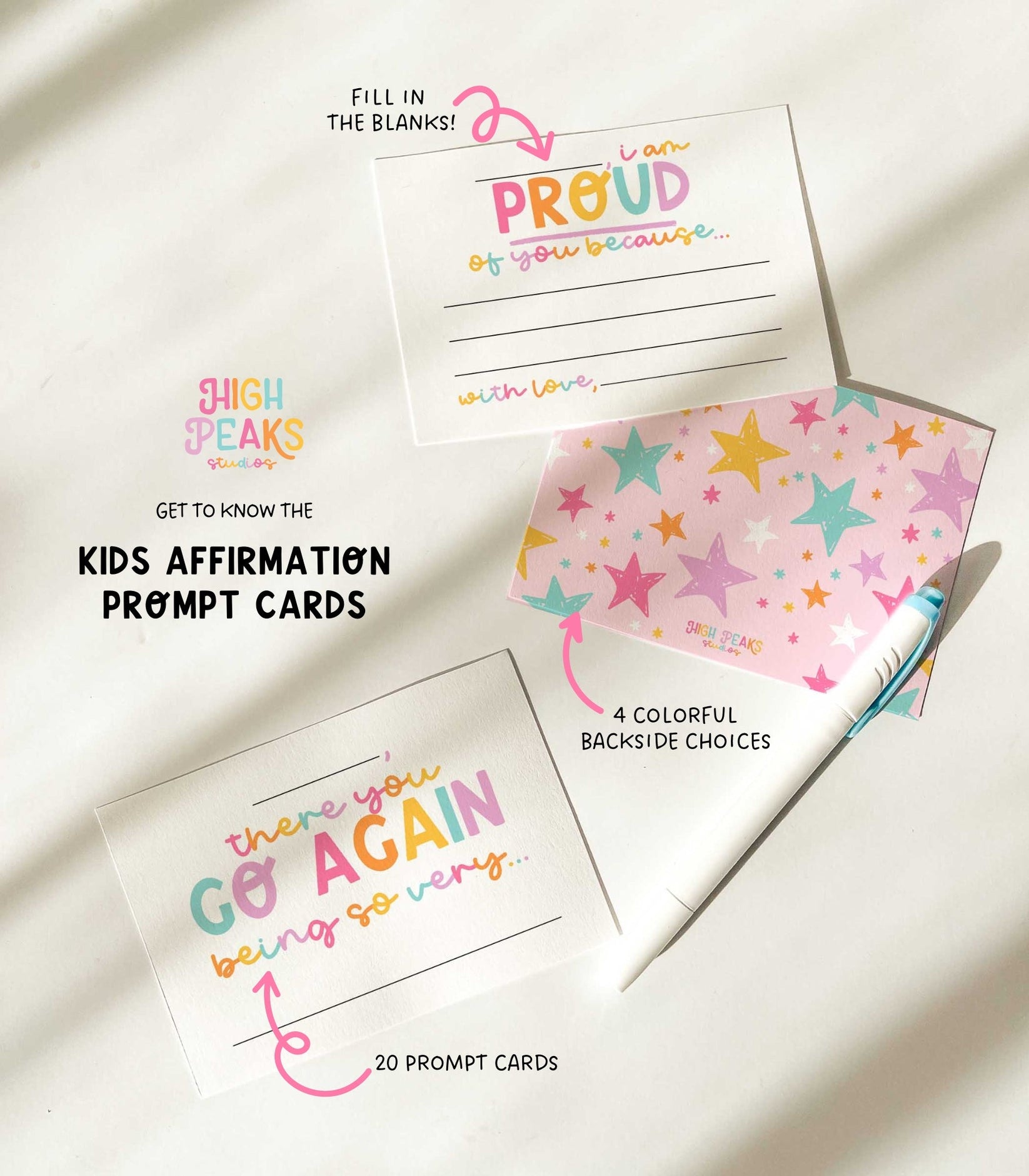 Kids Affirmation Prompt Cards; Empower Your Kids– High Peaks Studios ...