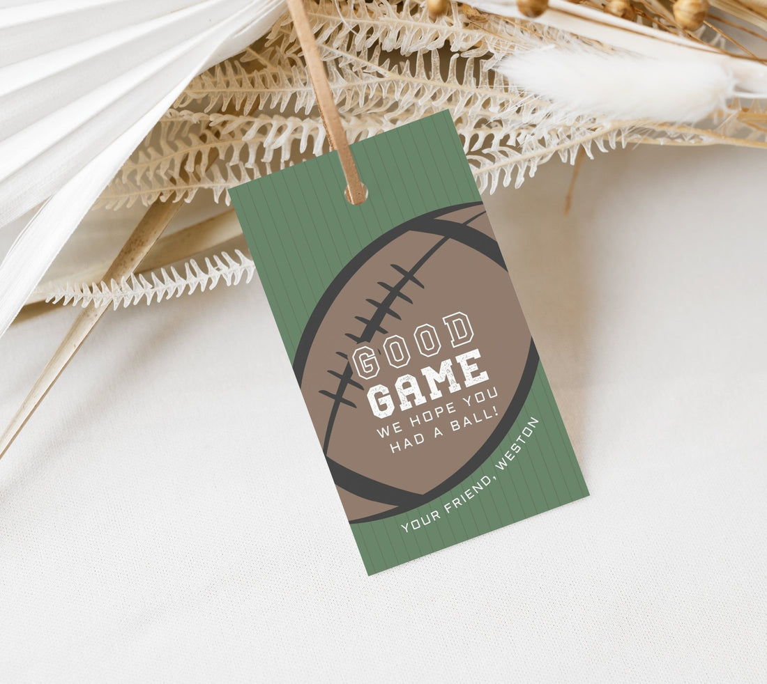 MODERN FOOTBALL FAVOR TAG PRINTABLE – High Peaks Studios LLC