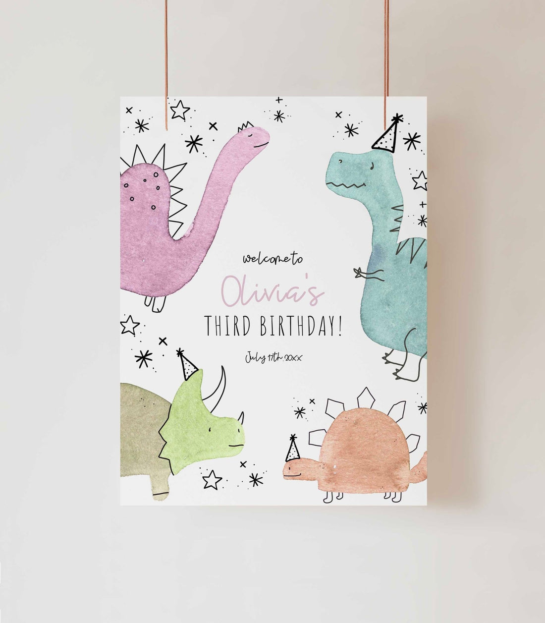Three Rex Welcome Sign Poster – High Peaks Studios LLC
